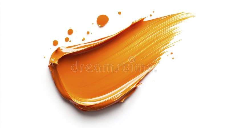 Orange Color Brush Stroke Isolated on White Background Stock ...