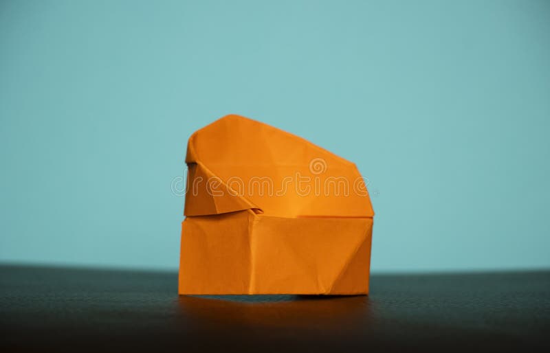 Orange Color Chair Made Up Chart Paper Stock Photo - Image of concept ...
