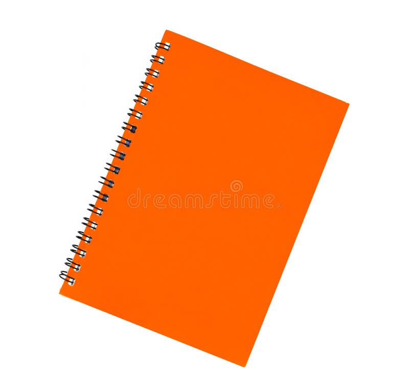 Orange Color Covered Single Note Paper Diary Isolated on a White ...