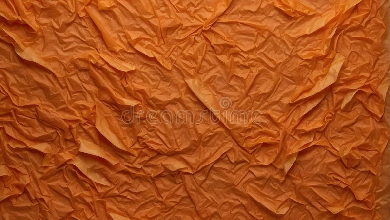 Orange Color Creased Paper Tissue Background Texture Stock Illustration ...