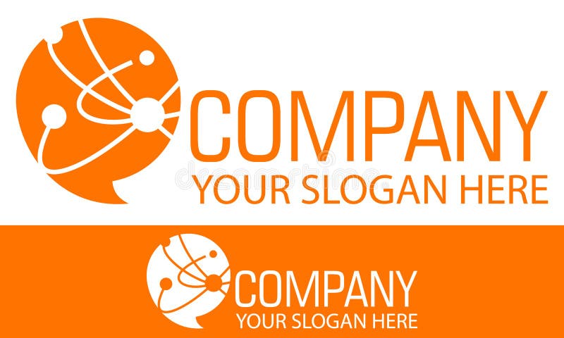 Orange Color Creative Connectivity Chat Bubble Logo Design Stock Vector ...