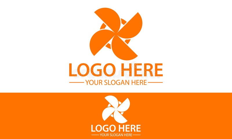 Orange Color Creative Simple Propeller Logo Design Stock Vector ...