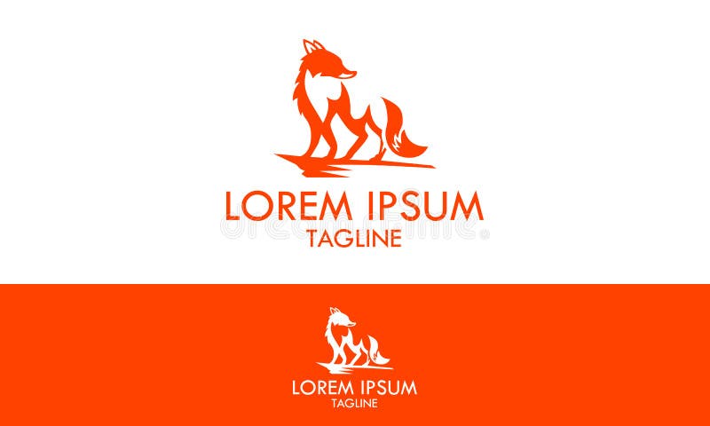 Orange Color Fox Animal Logo Design Stock Vector - Illustration of farm ...