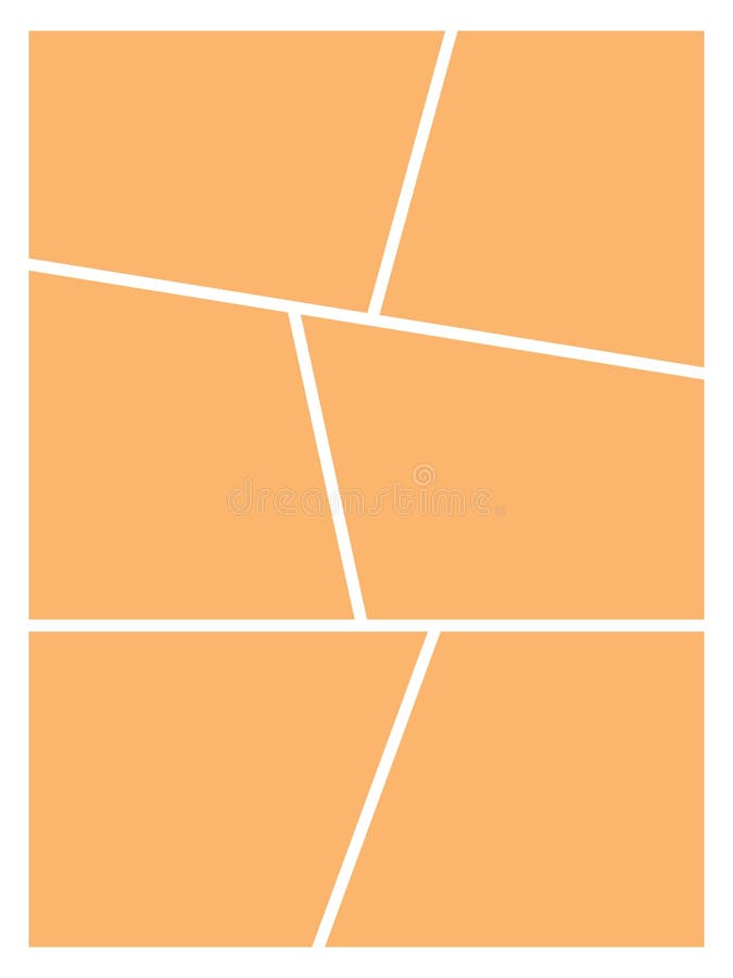 Orange Color Frame Comic or Manga Pop Art Layout Board Isolated Stock ...
