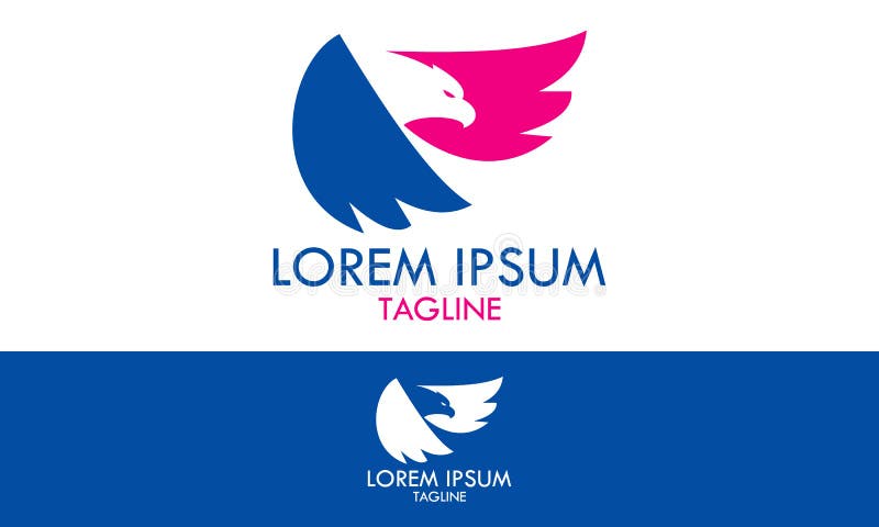 Blue and Red Color Negative Space Eagle Logo Design Stock Vector ...