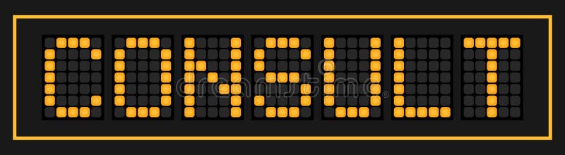 Orange Led Banner in Word Cons on Black Background Stock Vector ...
