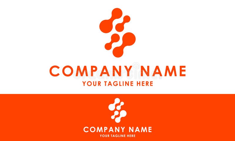 Orange Color Modern Minimalist Circle Pixel Tech Logo Design Stock ...