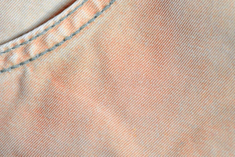 Orange Color Old Denim Texture. Textile Background Stock Image - Image ...