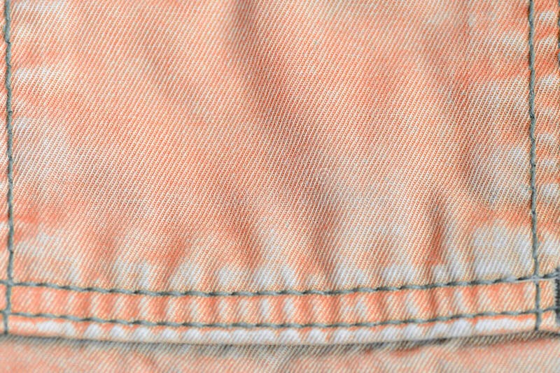 Orange Color Old Denim Texture. Textile Background Stock Photo - Image ...
