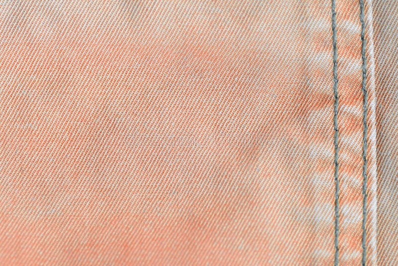 Orange Color Old Denim Texture. Textile Background Stock Photo - Image ...