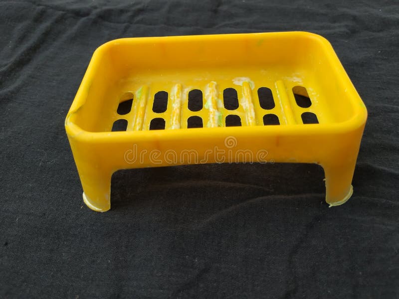 Orange Color Rectangular Plastic Soap Box on a Black Background Stock ...