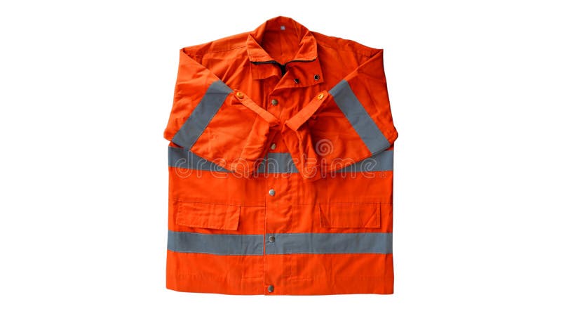 Orange Color Safety Vest Jacket Isolated on White Background Stock ...