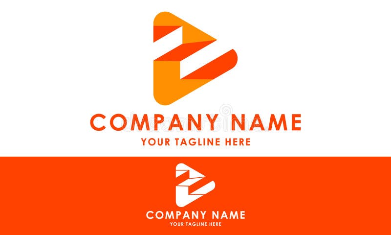 Orange Color Simple Business Tech Triangle Logo Design Stock Vector ...