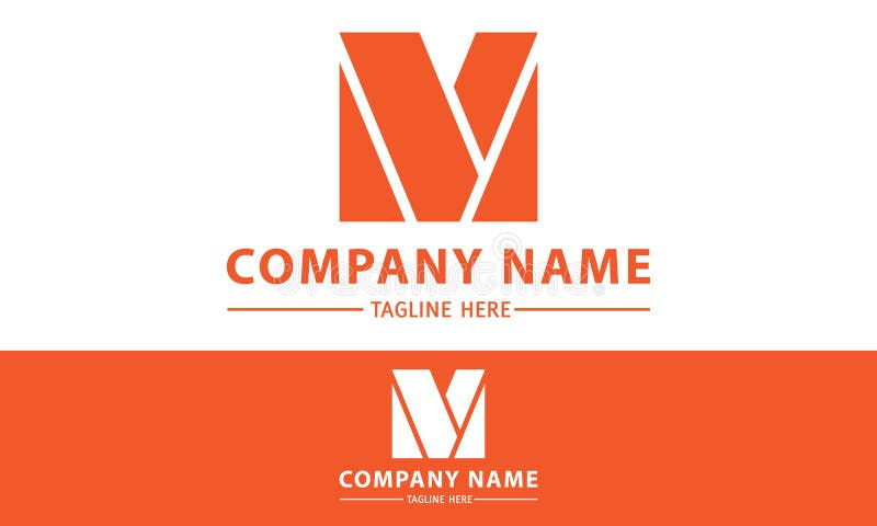 Orange Color Simple Letter M Logo Design Stock Vector - Illustration of ...