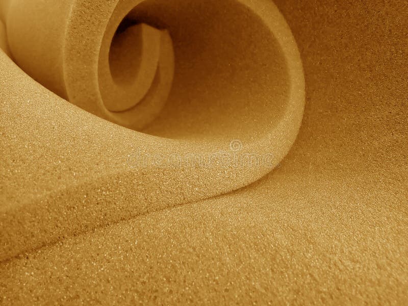 Orange Color Sponge Foam Sheet Rolled Up Stock Image - Image of detail ...