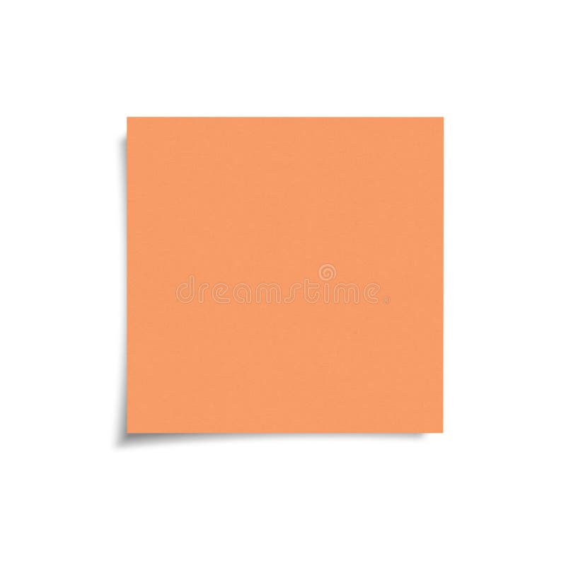 Orange Color Sticky Note with Shadow Front View Stock Photo - Image of ...
