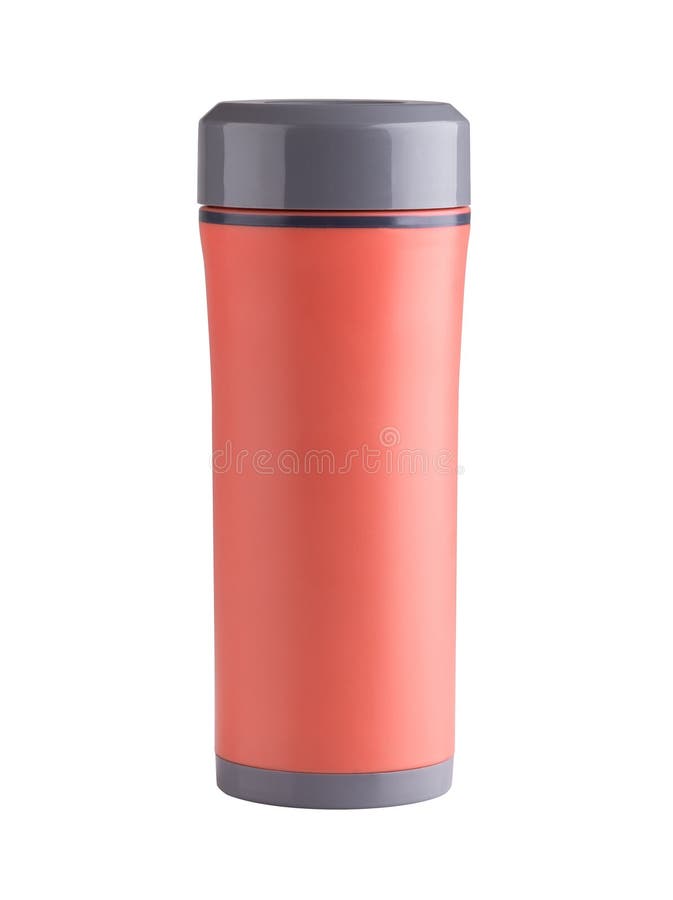 Orange color thermos stock photo. Image of coffee, closeup - 69406078