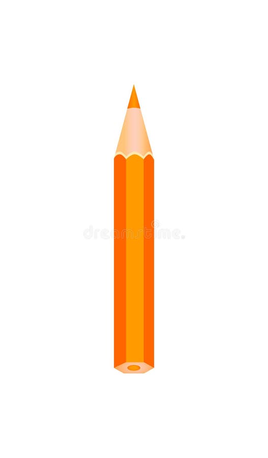 Orange Color Wooden Pencil. Stock Vector - Illustration of icon, wooden ...