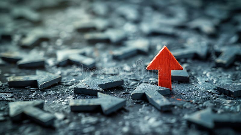 Orange Colored Arrow in the Blue Stock Photo - Image of fresh, blue ...