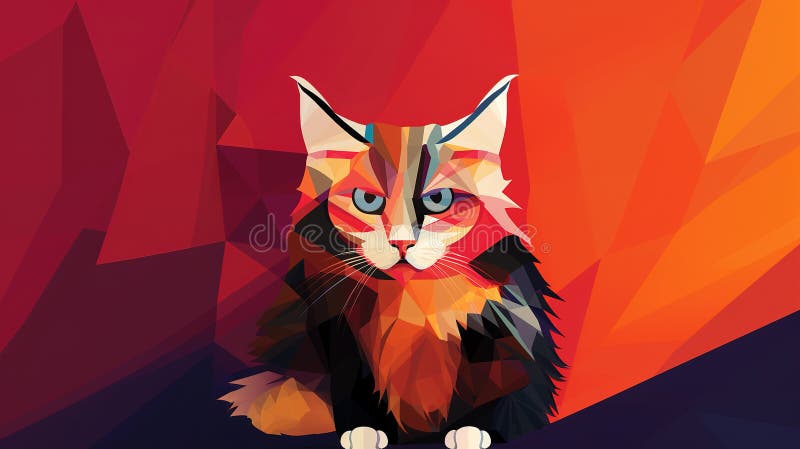 Orange Colored Cat in a Banner Design Artwork, Ai Generated Image Stock ...