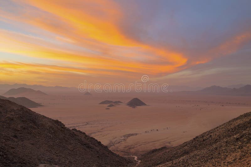 Orange Colored Clouds and Dust after Sunset Stock Image - Image of ...