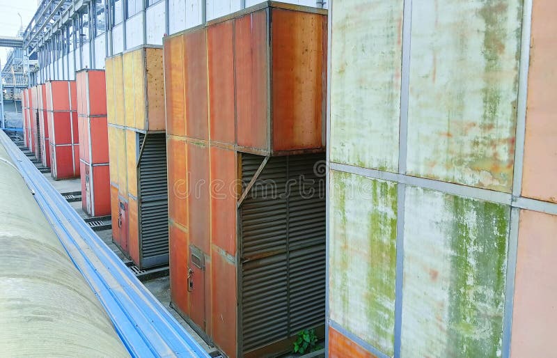 Orange Colored Exhaust Box Behind the Power Station Stock Photo - Image ...