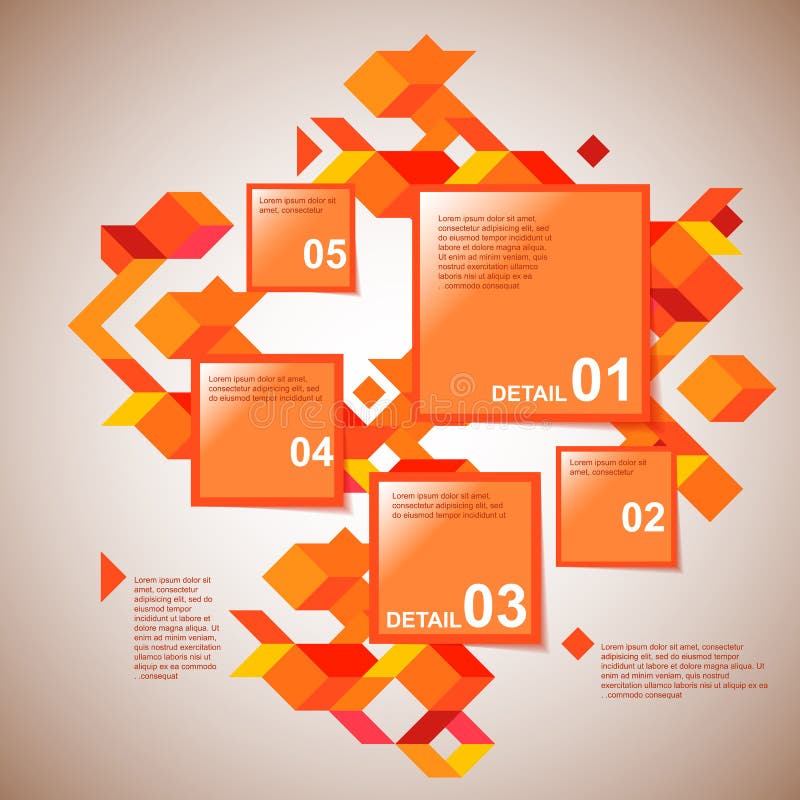 Orange Colored Infographics Stock Vector Illustration Of Template