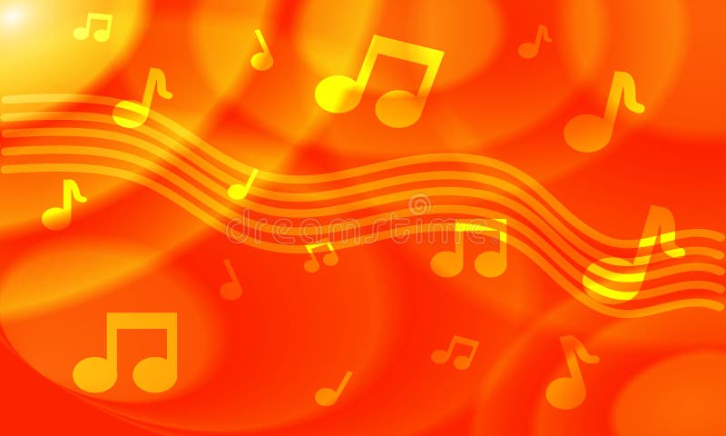 Orange Colored Musical Background Stock Illustration - Illustration of ...