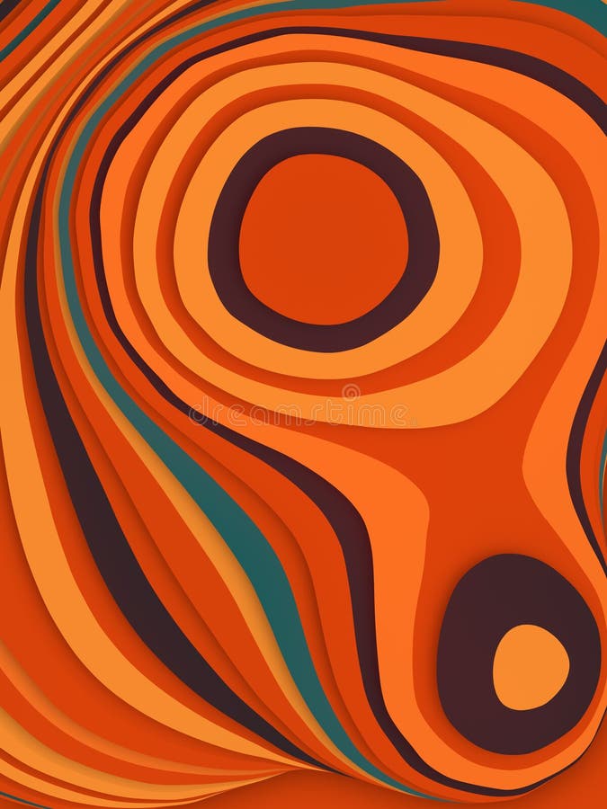 Orange Colored Sliced Shape. Computer Generated Abstract Geometric 3D ...