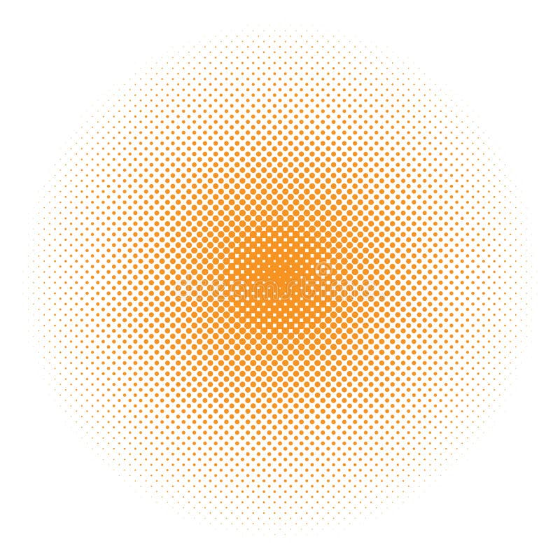 Orange Comic Halftone Round Shape Decoration Stock Vector ...