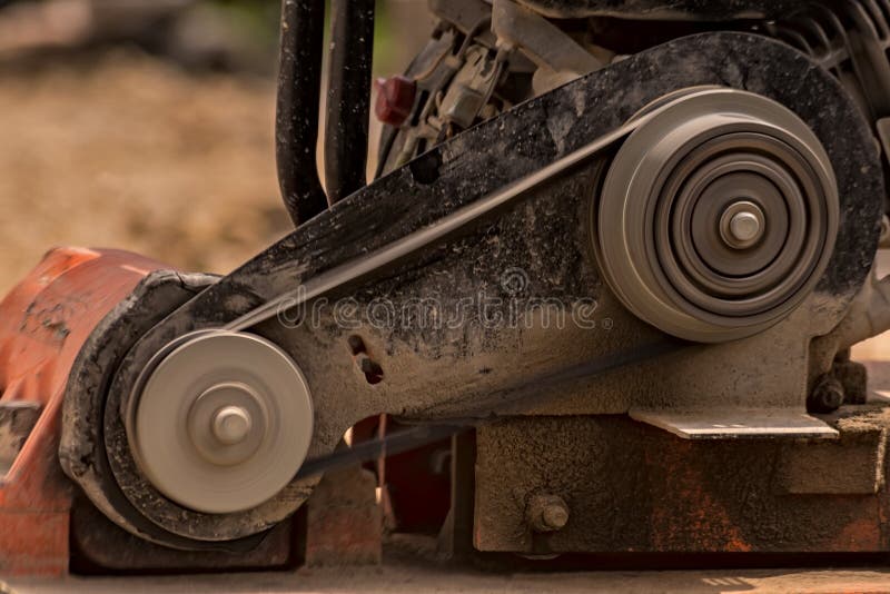 Orange Compacter with an Internal Combustion Engine . Stock Image ...