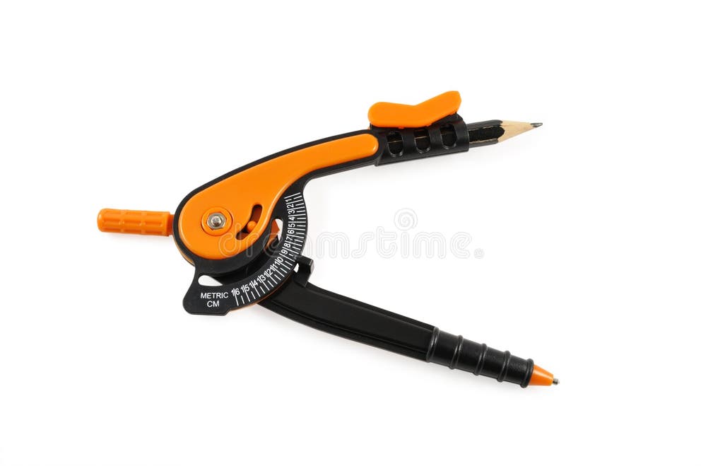 Orange compass stock image. Image of mathematical, object - 17237323