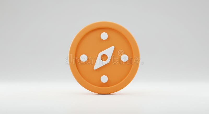 Orange Compass Icon stock illustration. Illustration of adventure ...