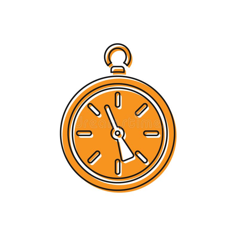 Orange Compass Icon Isolated on White Background. Windrose Navigation ...