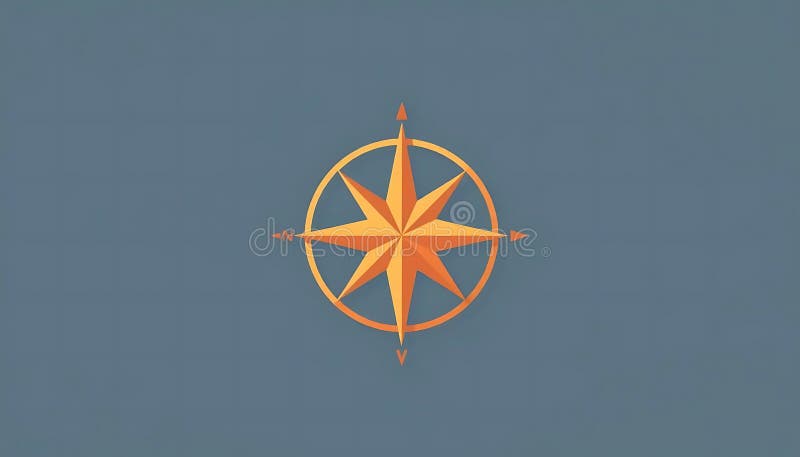 Orange Compass Rose Navigation Graphic Design Stock Illustration ...