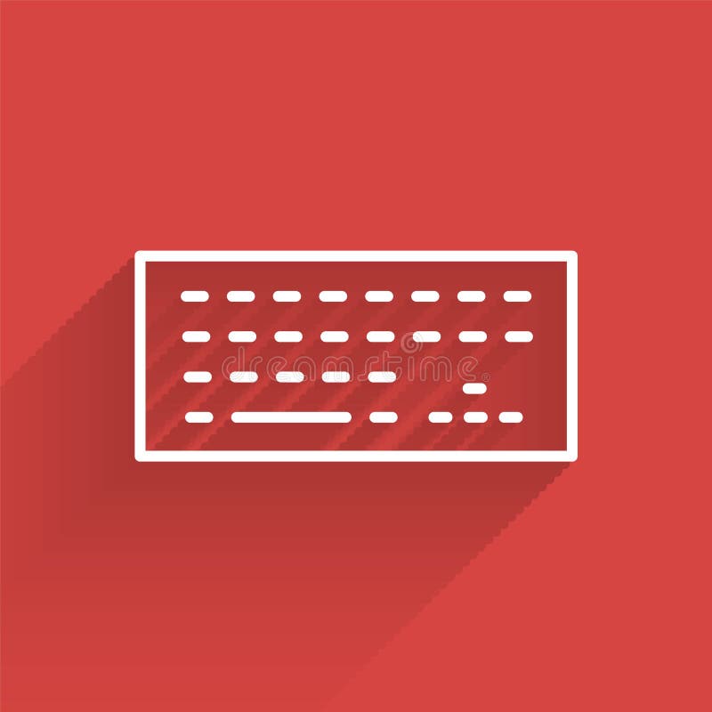 Orange Computer Keyboard Icon Isolated on White Background. PC ...