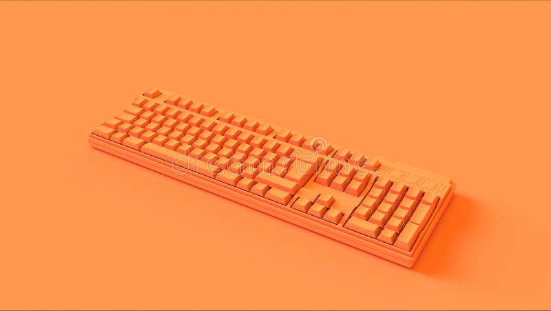 Orange Computer keyboard stock illustration. Illustration of office ...