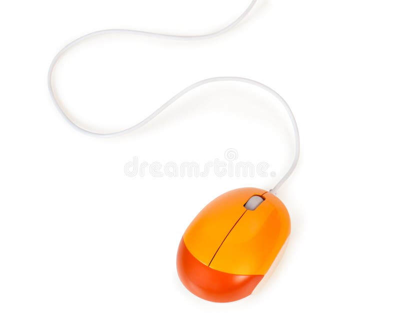 Orange computer mouse stock photo. Image of color, cable - 21262576