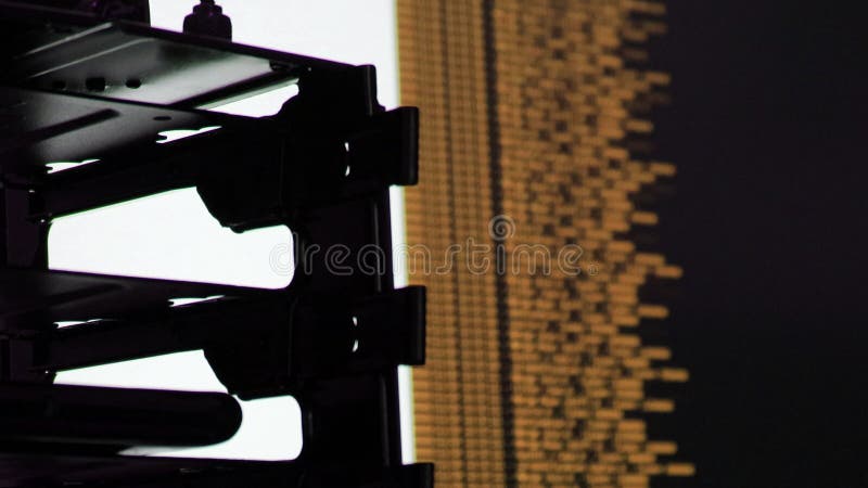 Orange Computer Software Code Moving on a Black Monitor Reflect on ...