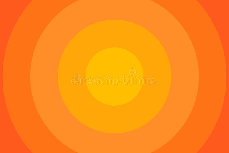 Orange Concentric Circles Background. Sun, Sunlight or Sunrise, Sunburst Pattern Stock Vector ...