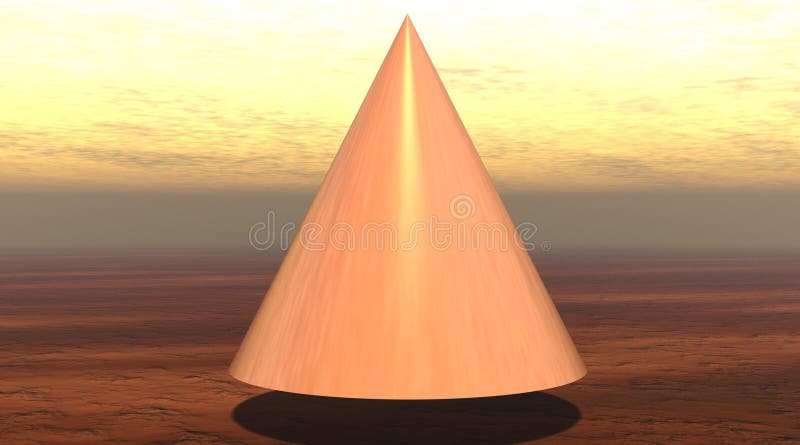 Orange Cone Basic Simple 3d Shapes Isolated on White Background ...
