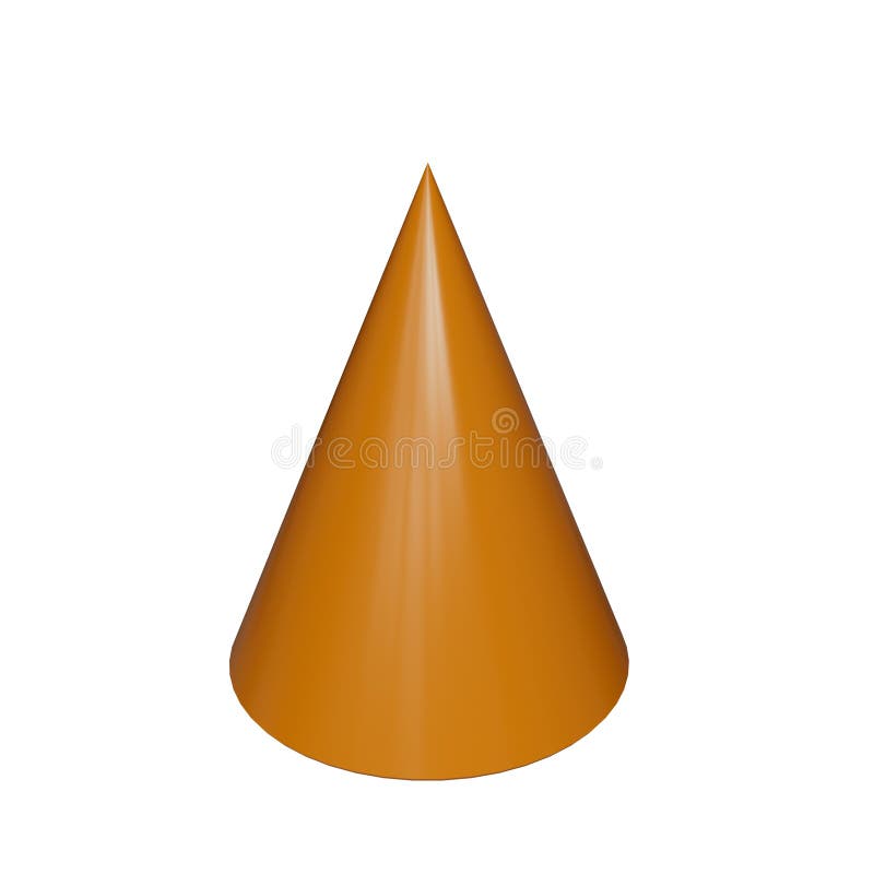 Orange Cone in Perspective on White Background Stock Illustration ...
