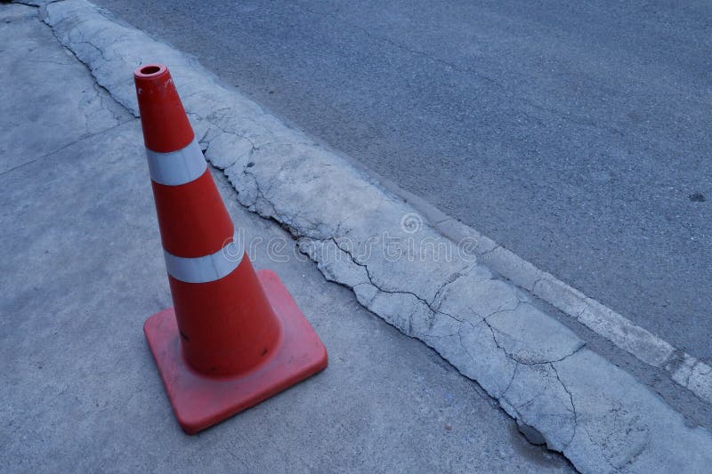 Orange Cones Lying on the Road Stock Photo - Image of plastic, barrier ...