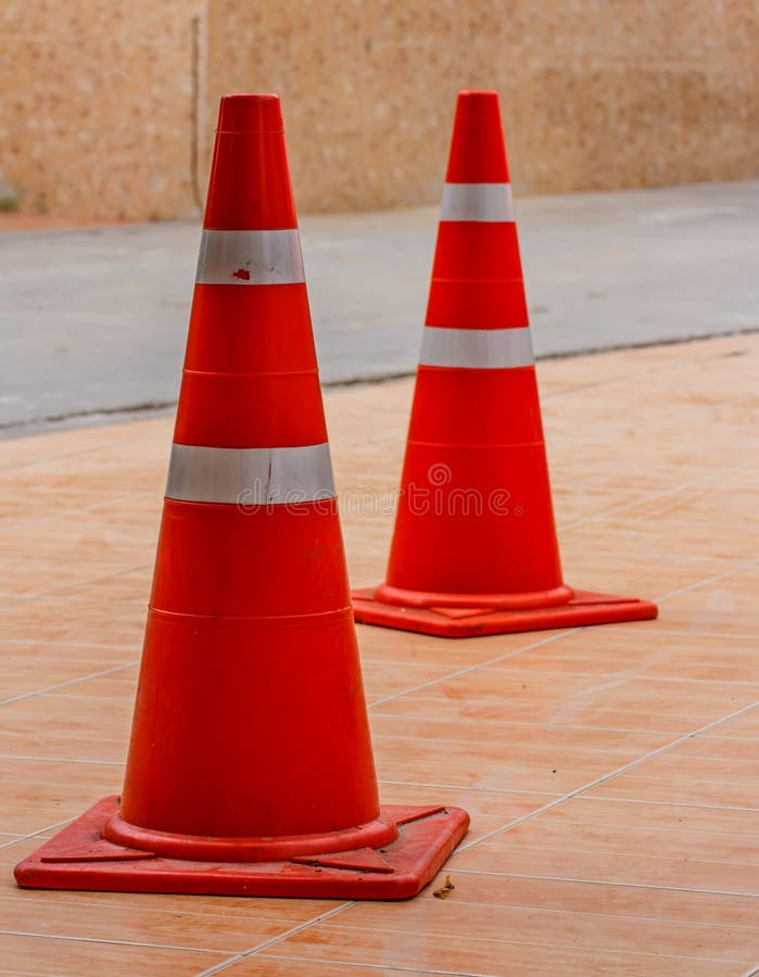 Orange cones stacked stock photo. Image of street, traffic - 56515684