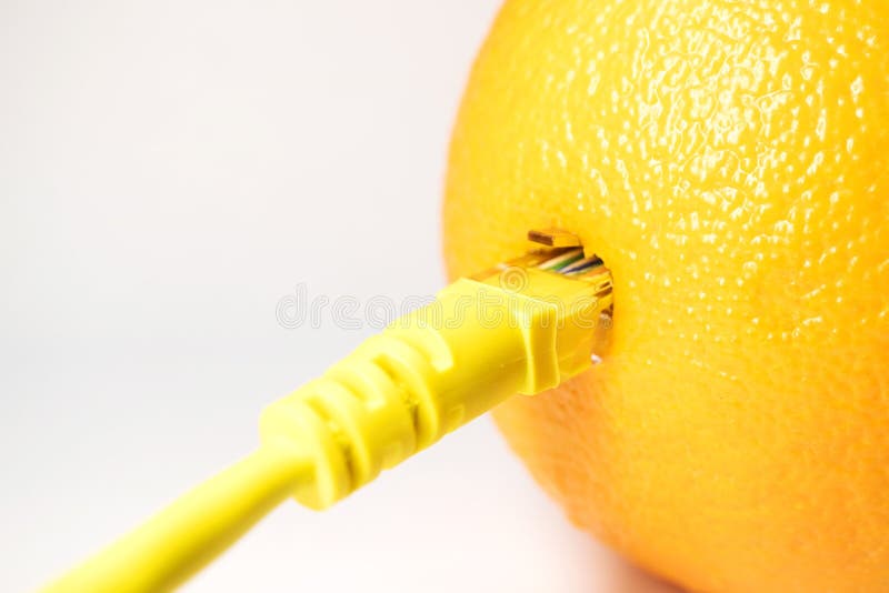 Orange with Connected High-speed Internet Line Stock Photo - Image of ...