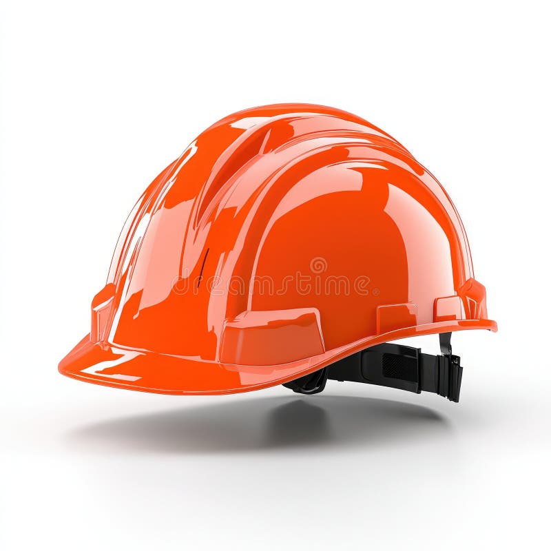 Orange Construction Hard Hat on White Background Stock Illustration ...