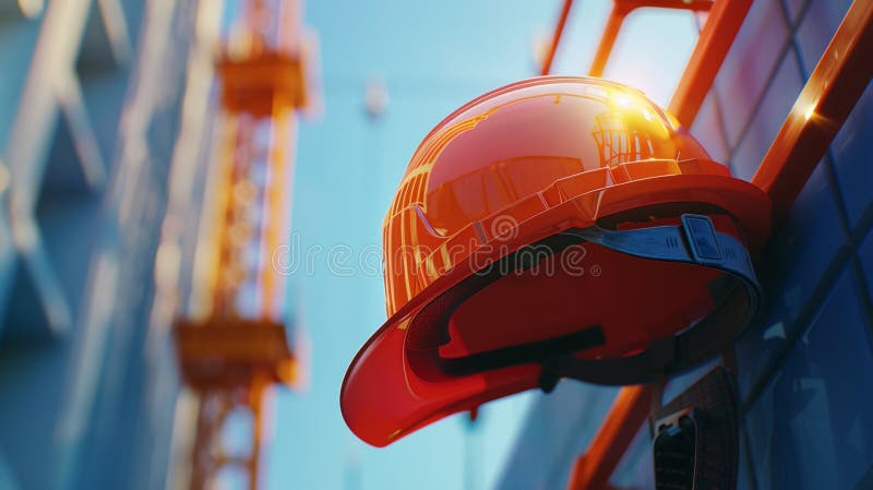 The Orange Construction Helmet.AI Generated Image Stock Image - Image ...