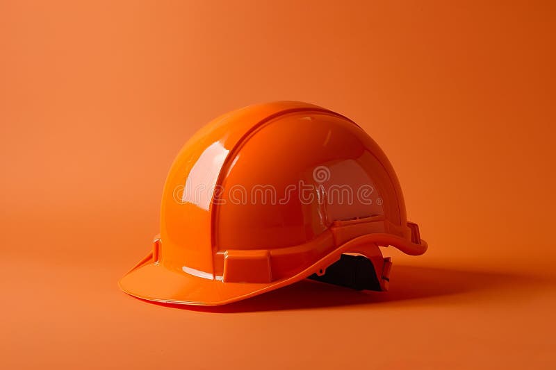 Orange Construction Helmet on an Orange Background. Stock Image - Image ...