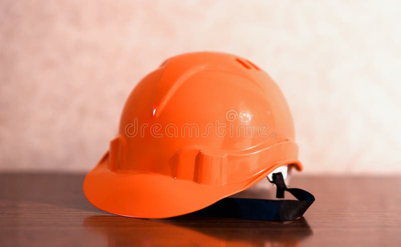 Orange Construction Helmet Background Stock Photo - Image of back ...