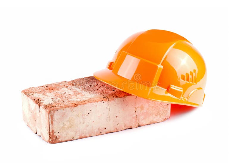 Orange Construction Helmet stock image. Image of damage - 70444663